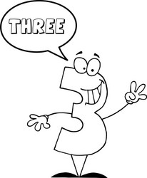 Funny cartoon numbers-3 Royalty Free Vector Image