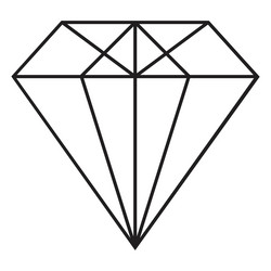 Cool shape crystal stroke icon Royalty Free Vector Image