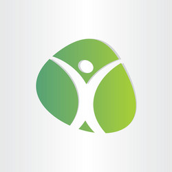 Green man icon running logo Royalty Free Vector Image