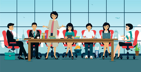 Cartoon conference hall room for meetings Vector Image