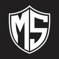 Ms logo with circle rounded negative space design Vector Image