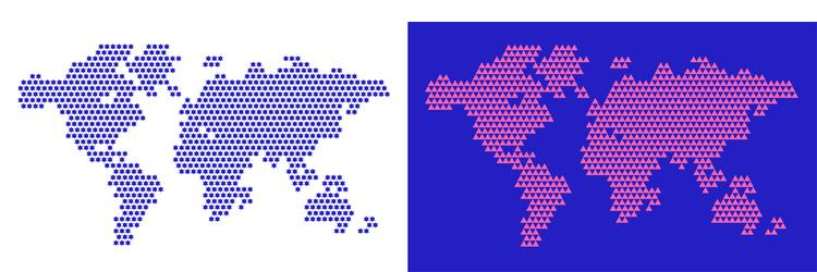 Set of flat maps of the world infographic map data