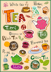 Coffee and tea design elements Royalty Free Vector Image