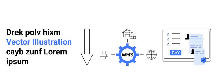 Warehouse management system workflow Royalty Free Vector