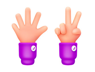 Cartoon hand numbers gesture counting sign hands Vector Image