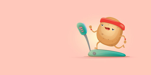 Cartoon funky potato character running or jogging Vector Image