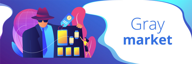 Gray market concept banner header Royalty Free Vector Image