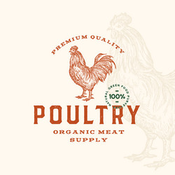 Farm fresh poultry abstract sign symbol Royalty Free Vector