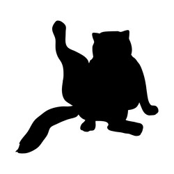 Cat silhouette sphinx side view breeds pet Vector Image