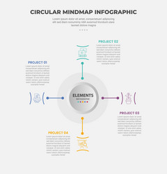 Circular mind map infographic outline style Vector Image