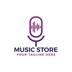 Music bar logo template music store emblem Vector Image