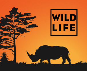 Wild life handwritten modern lettering Royalty Free Vector