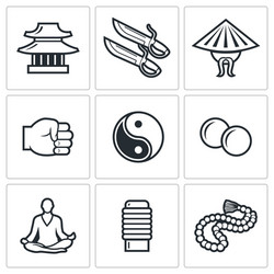 Wing chun icons Royalty Free Vector Image - VectorStock