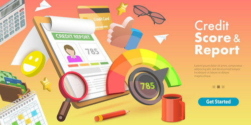 3d conceptual of credit score Royalty Free Vector Image