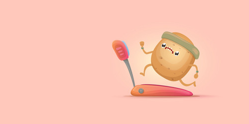 Cartoon funky potato character running or jogging Vector Image