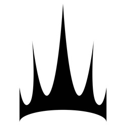 Crown with rounded corners outline silhouette Vector Image