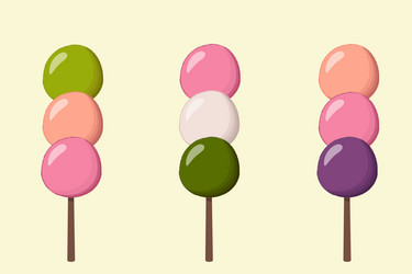 Japanese dango on a stick flat Royalty Free Vector Image