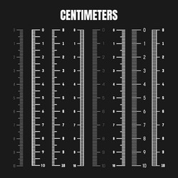 Vertical centimeter scale for measuring length Vector Image