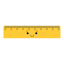 Cartoon cute sleeping school ruler isolated Vector Image