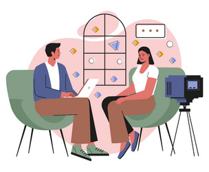 Journalist at work Royalty Free Vector Image - VectorStock