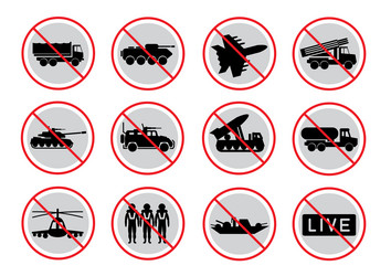 War transport icon sign symbols set Royalty Free Vector