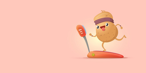 Cartoon funky potato character running or jogging Vector Image