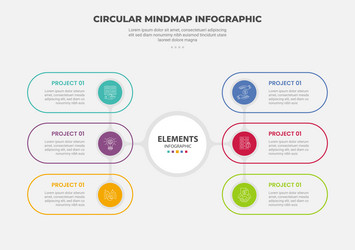 Circular mind map infographic outline style Vector Image
