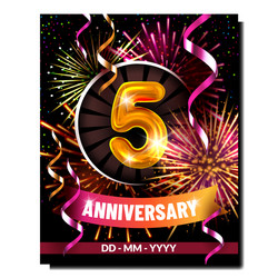 5 years anniversary banner five fifth Royalty Free Vector