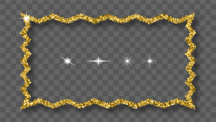 Gold glitter frame with bland shadows Royalty Free Vector