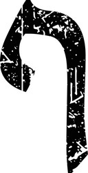 Hebrew letter pei shabby black font the Royalty Free Vector