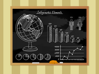 Chalk infographic diagrams Royalty Free Vector Image