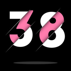 31 3 1 number logo design with a creative cut Vector Image