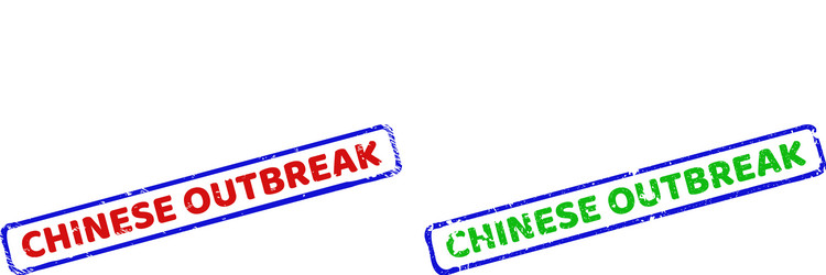 Chinese danger bicolor rough rectangular stamp Vector Image