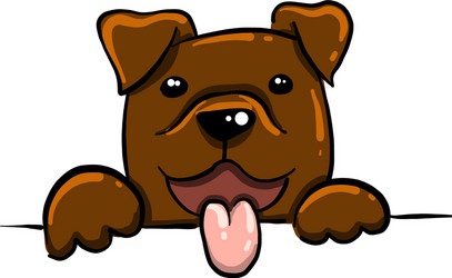 Dog labrador looking over wall Royalty Free Vector Image