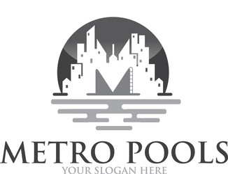 Metro beach city logo designs modern Royalty Free Vector