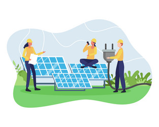 Renewable energy concept with solar and wind Vector Image