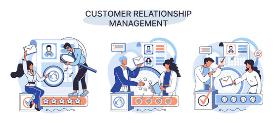 Crm metaphor customer relationship management Vector Image