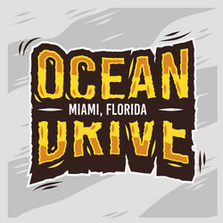 Miami beach florida summer typographic lettering Vector Image