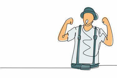 Single one line drawing of female mime artist Vector Image