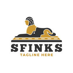 Egyptian sphinx logo Royalty Free Vector Image