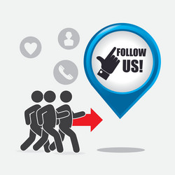 Follow me social and business theme design Vector Image