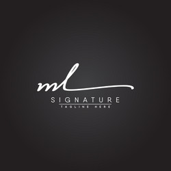 Ml handwritten signature logo - logo template Vector Image