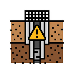 Oil well plugging petroleum engineer line icon Vector Image