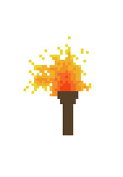 Flame Pixelated Torch Vector Images (over 140)