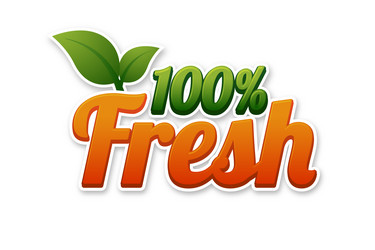 100 organic product typography logo design fresh Vector Image