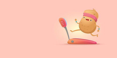 Cartoon funky potato character running or jogging Vector Image