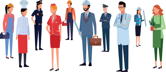 Professional workers different jobs professionals Vector Image
