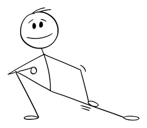 Body stretching pose cartoon stick figure Vector Image