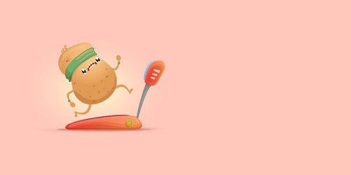 Cartoon funky potato character running or jogging Vector Image