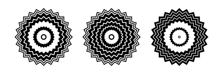 Circle zig zag lines patterns Royalty Free Vector Image
